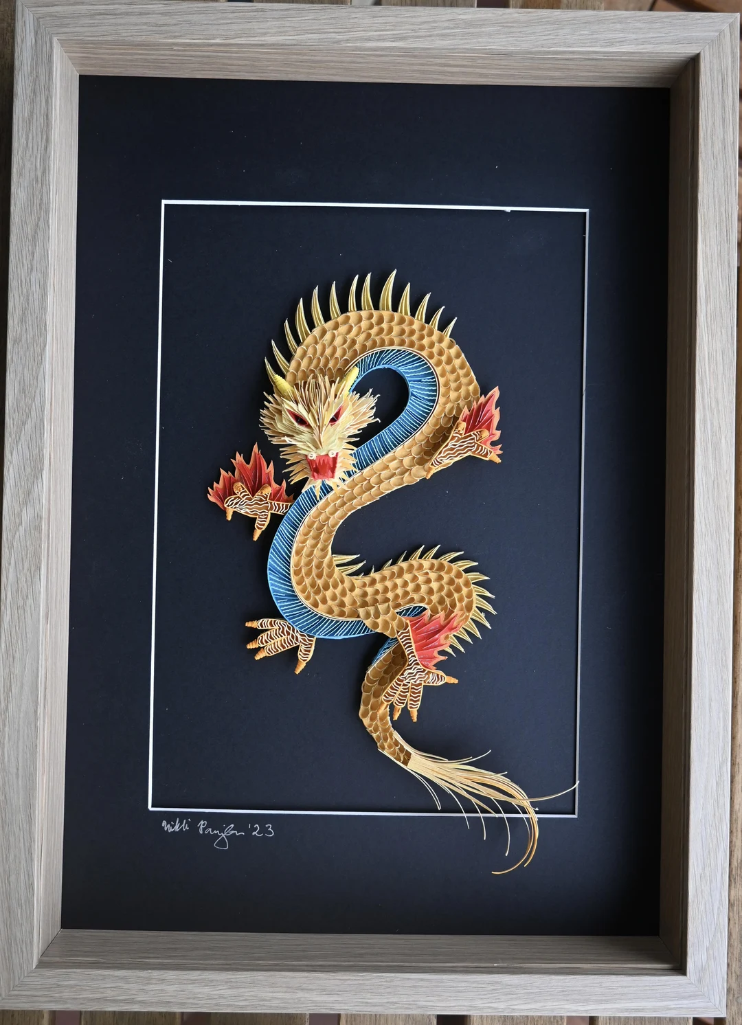 Golden Dragon, Me, Quilling + Papercut, 2023 | Scrolller