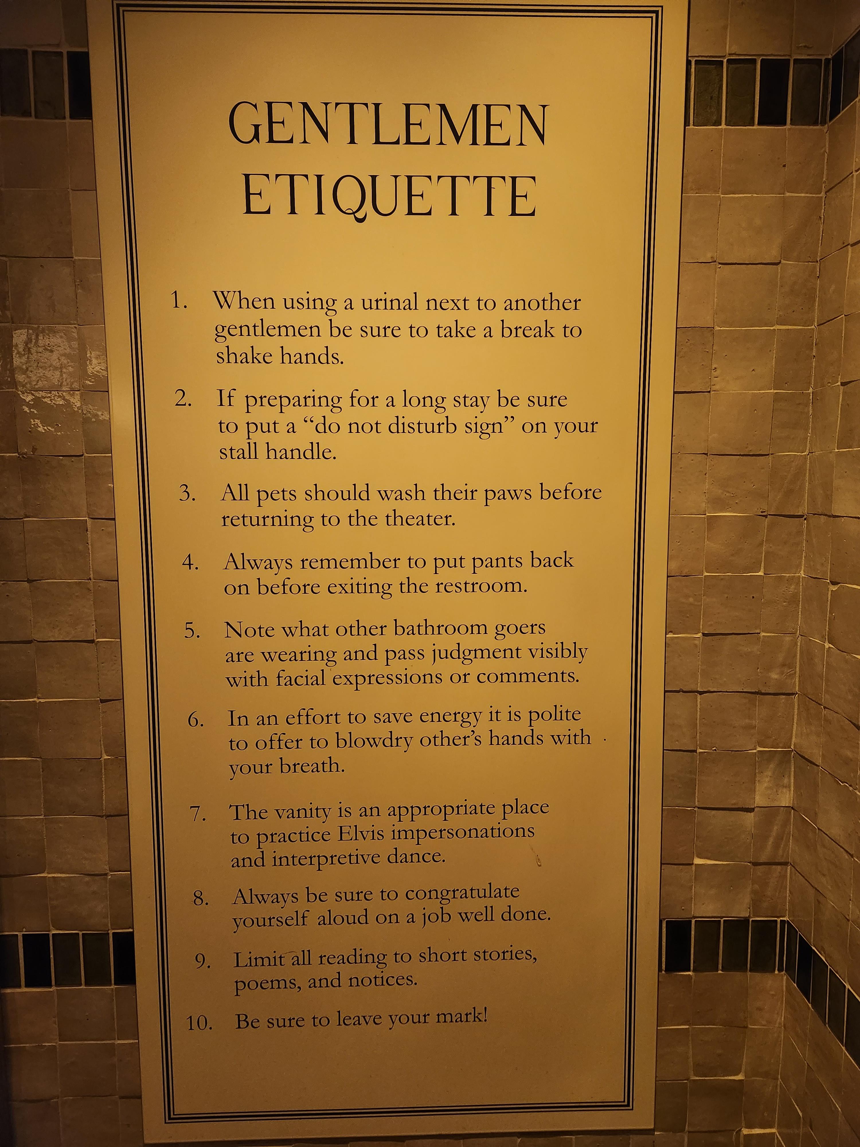 Discover more like Funny: Gentlemen Bathroom Etiquette and Related Content | Scrolller
