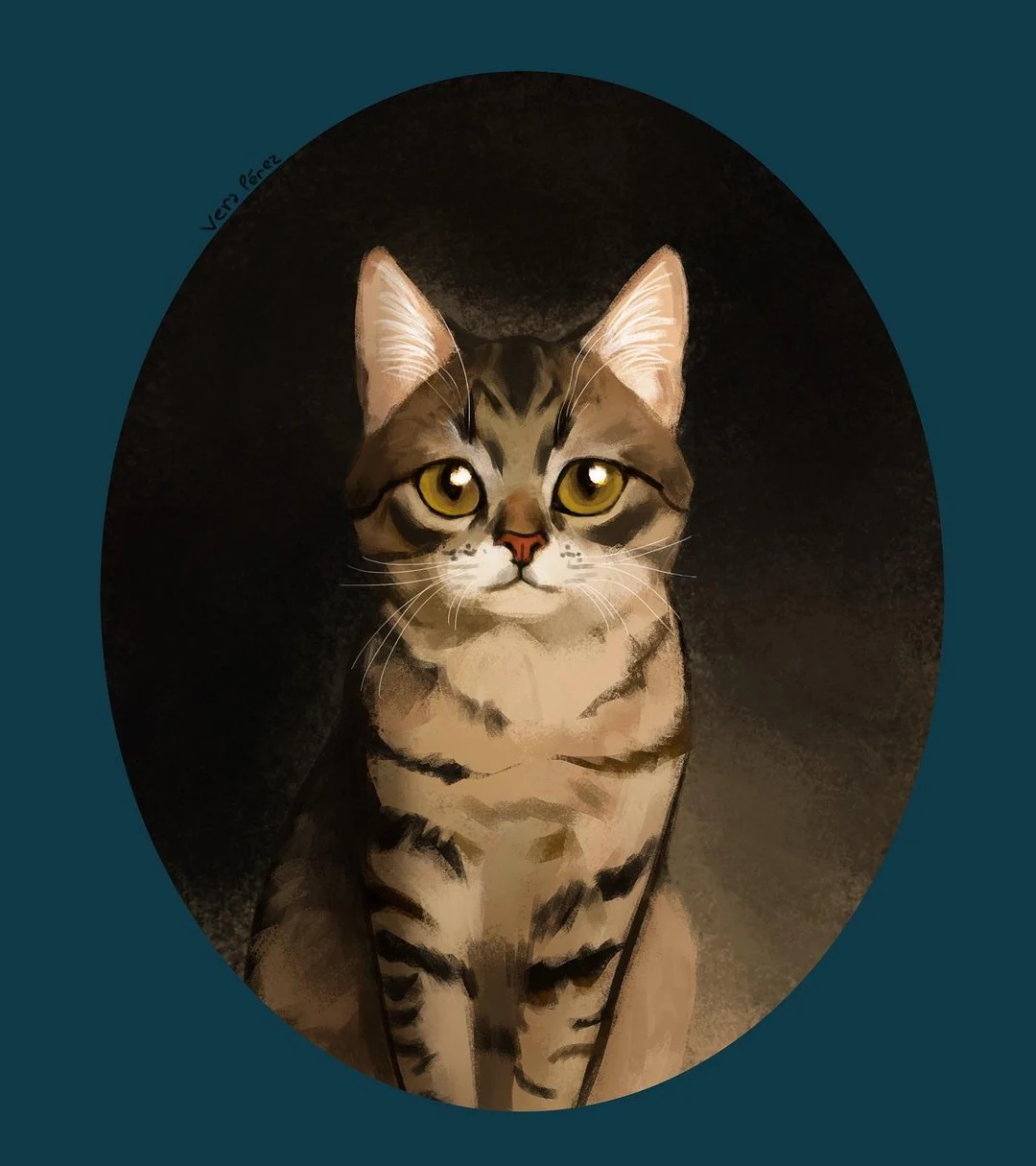 This is a stylized cat portrait I did | Scrolller