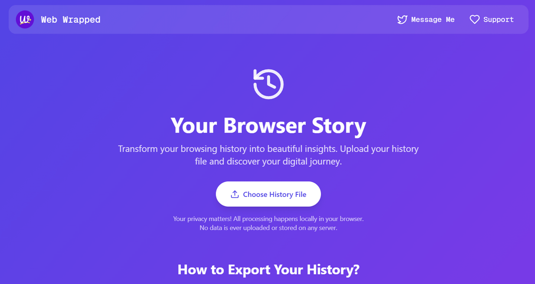 Built a website that converts your browsing history into beautiful insights. | Scrolller