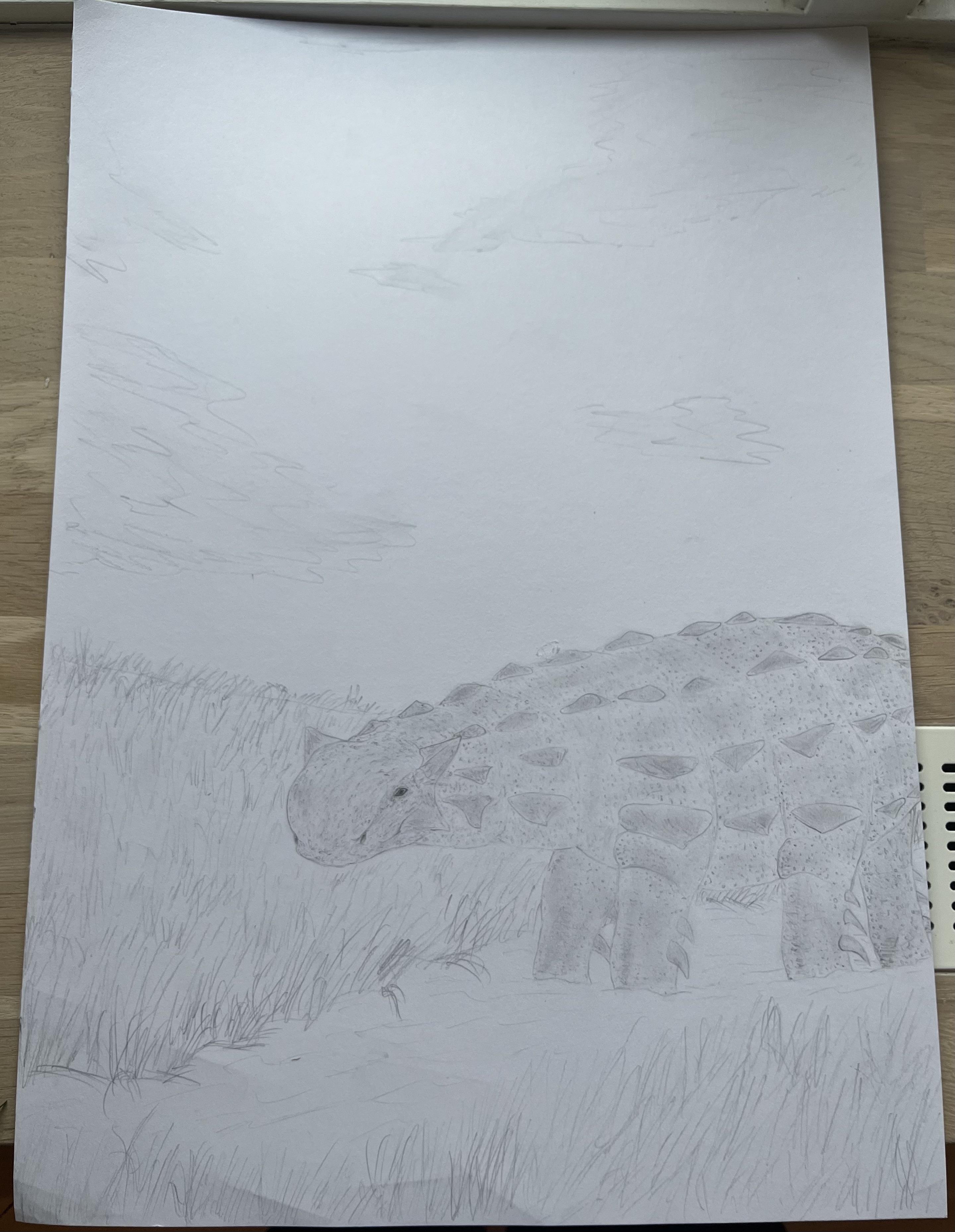 Ankylosaurus in a grassland (art by me) | Scrolller
