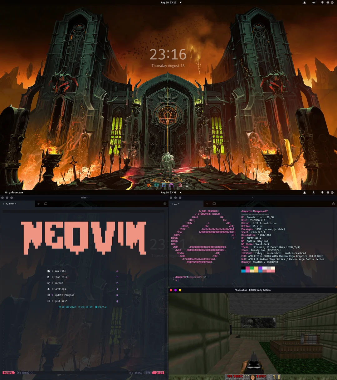 [GNOME] Doom theme | Scrolller