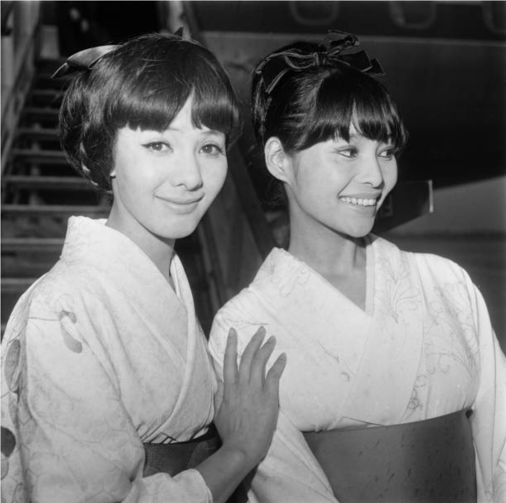 Akiko Wakabayashi and Mie Hama Arriving in the UK to Film 'You Only Live Twice' (1967) | Scrolller