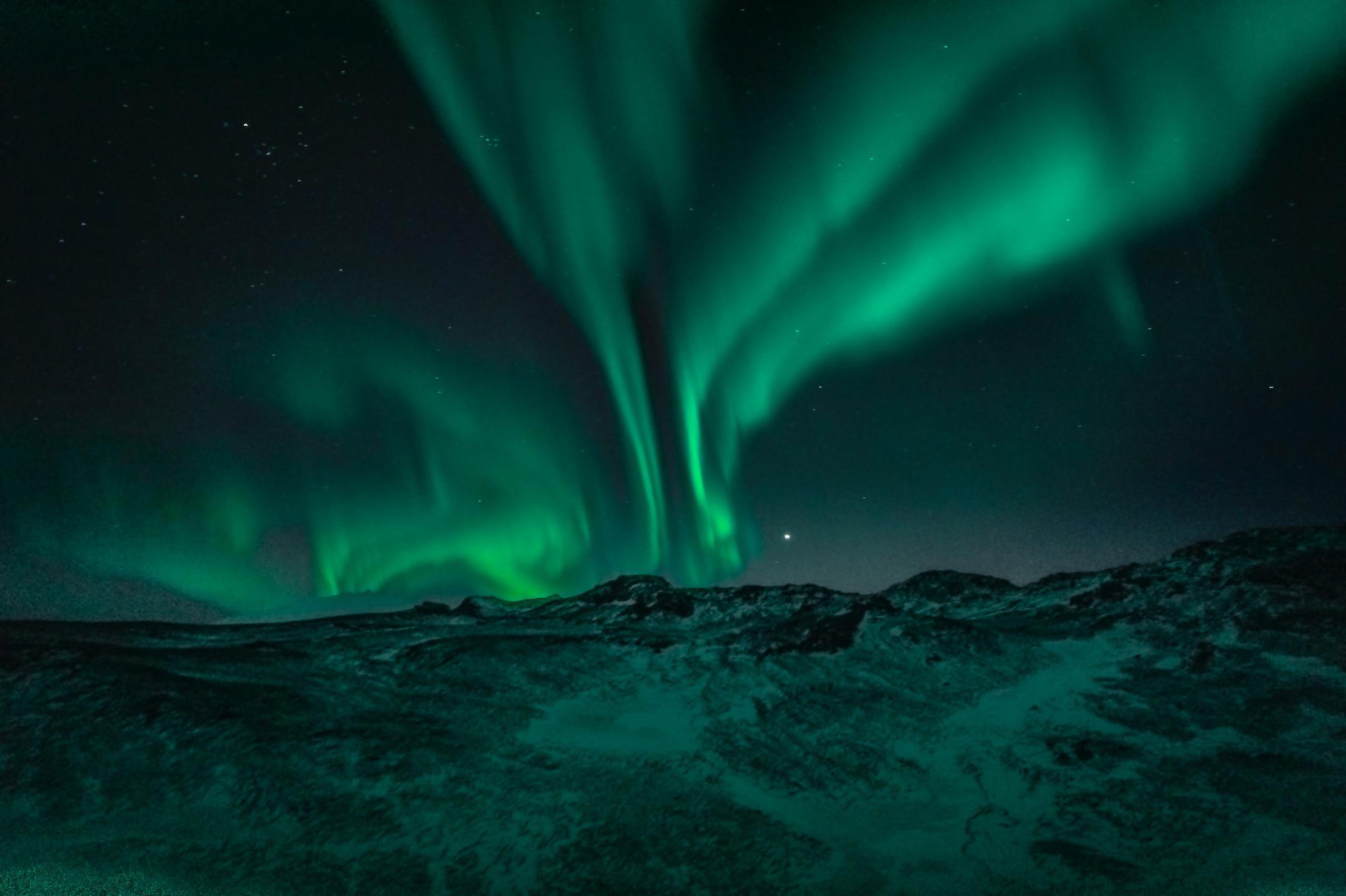 Aurora Borealis in Iceland. Captured with a dji Mavic Air 2s drone. | Scrolller