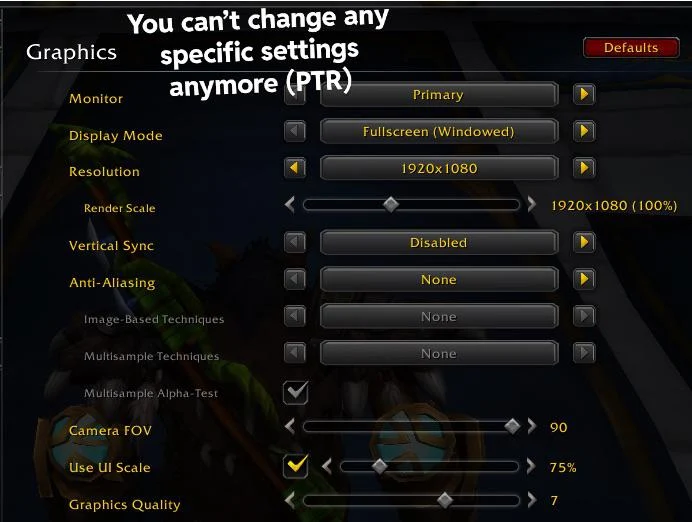 Have they completely removed detailed graphics settings? Or is this just for the open beta ...