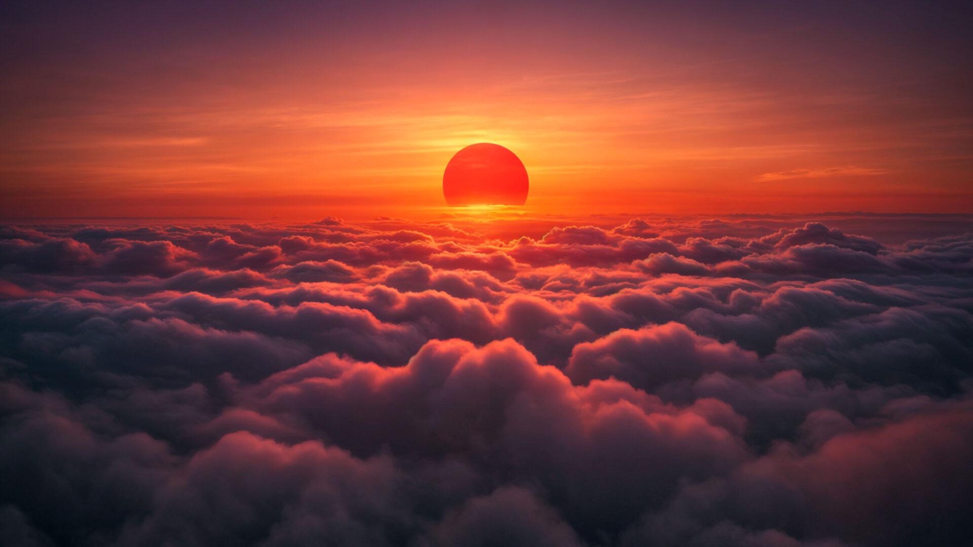 Golden Sun Over Clouds [1920x1080] | Scrolller