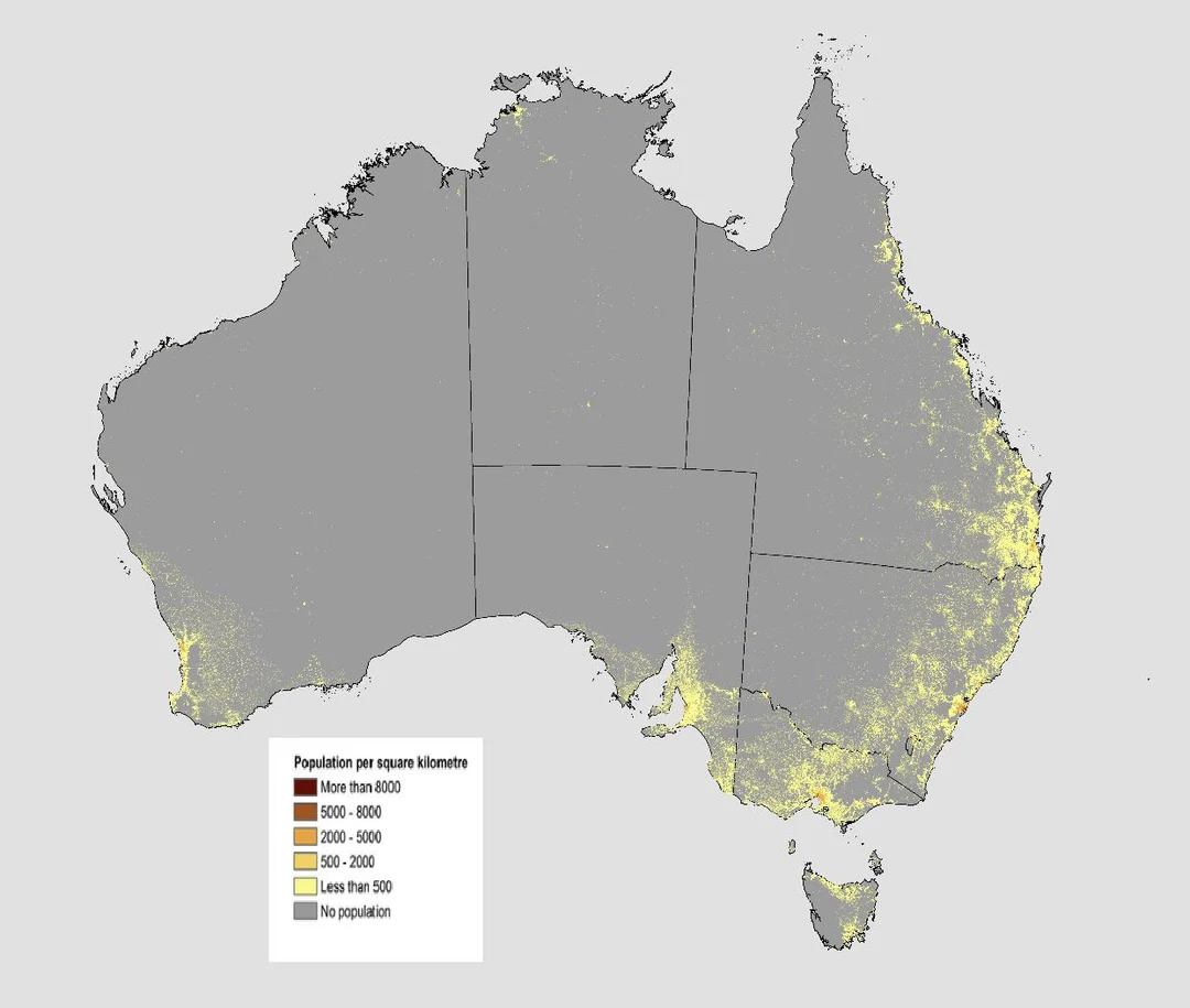Population density of Australia | Scrolller