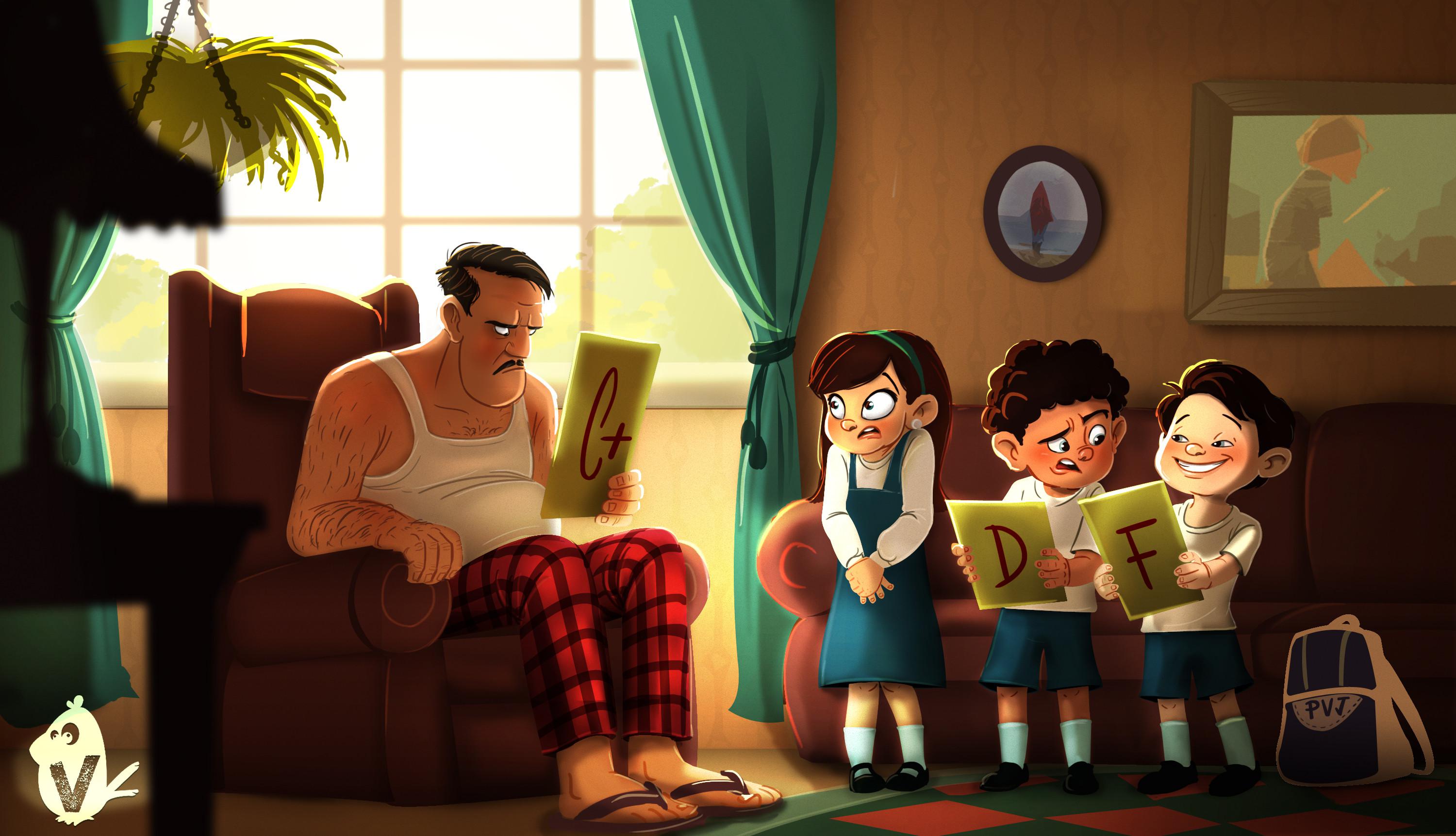 Report Card Day by artist Vipin Jacob | Scrolller