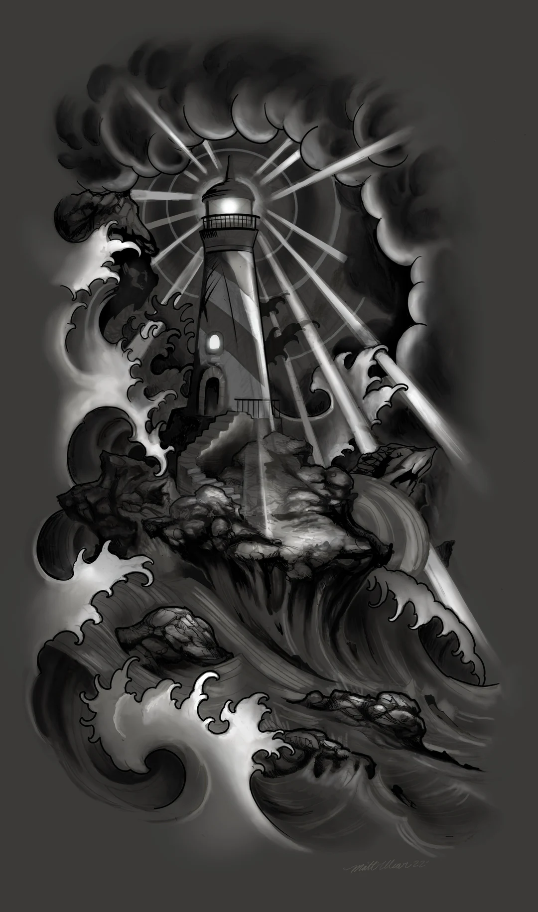 Light house by me, 2022 digital. | Scrolller