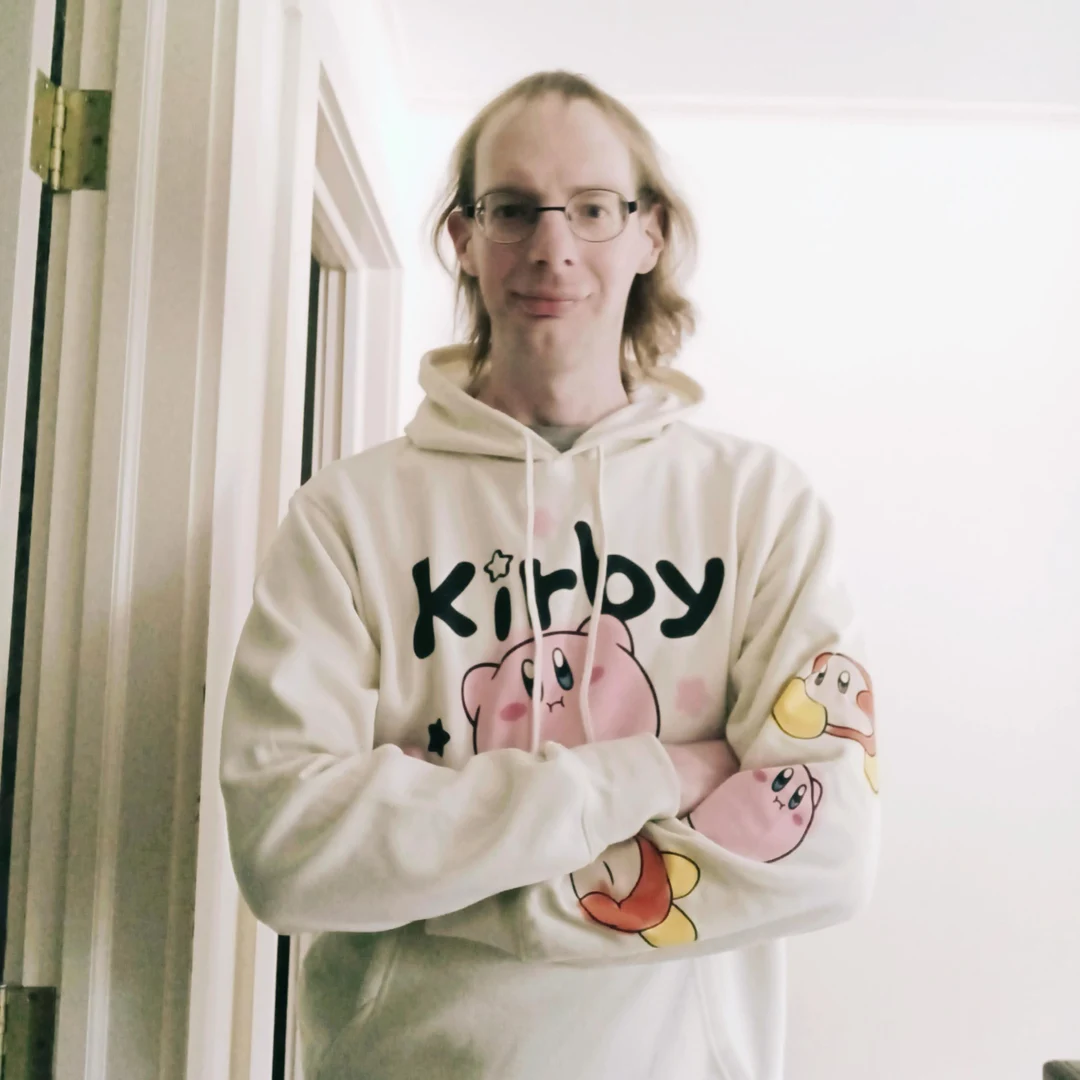Got a new hoodie! Anyone else a fan of Kirby. I mostly play Sims and games on the Switch ...