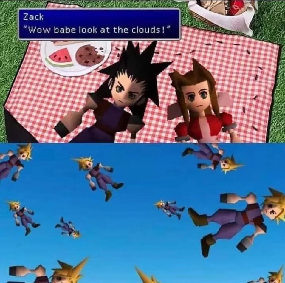 Zack and Aerith Cloud Watching | Scrolller