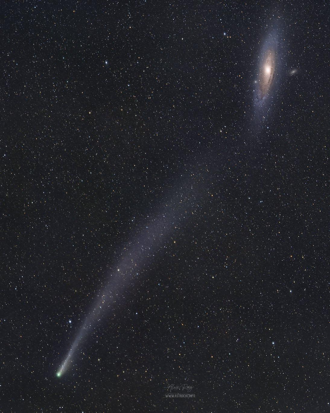 Comet 12P/Pons-Brooks and the Andromeda galaxy (Credit: Aleix Roig) | Scrolller