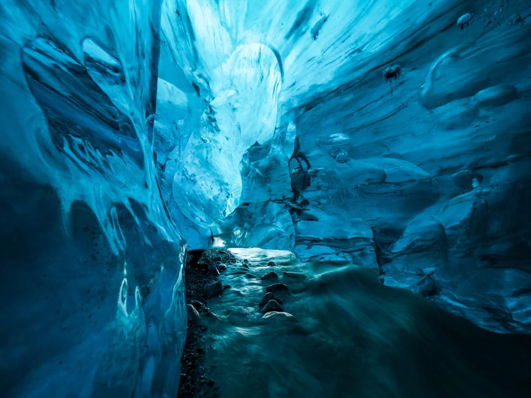 Blue glacial ice | Scrolller