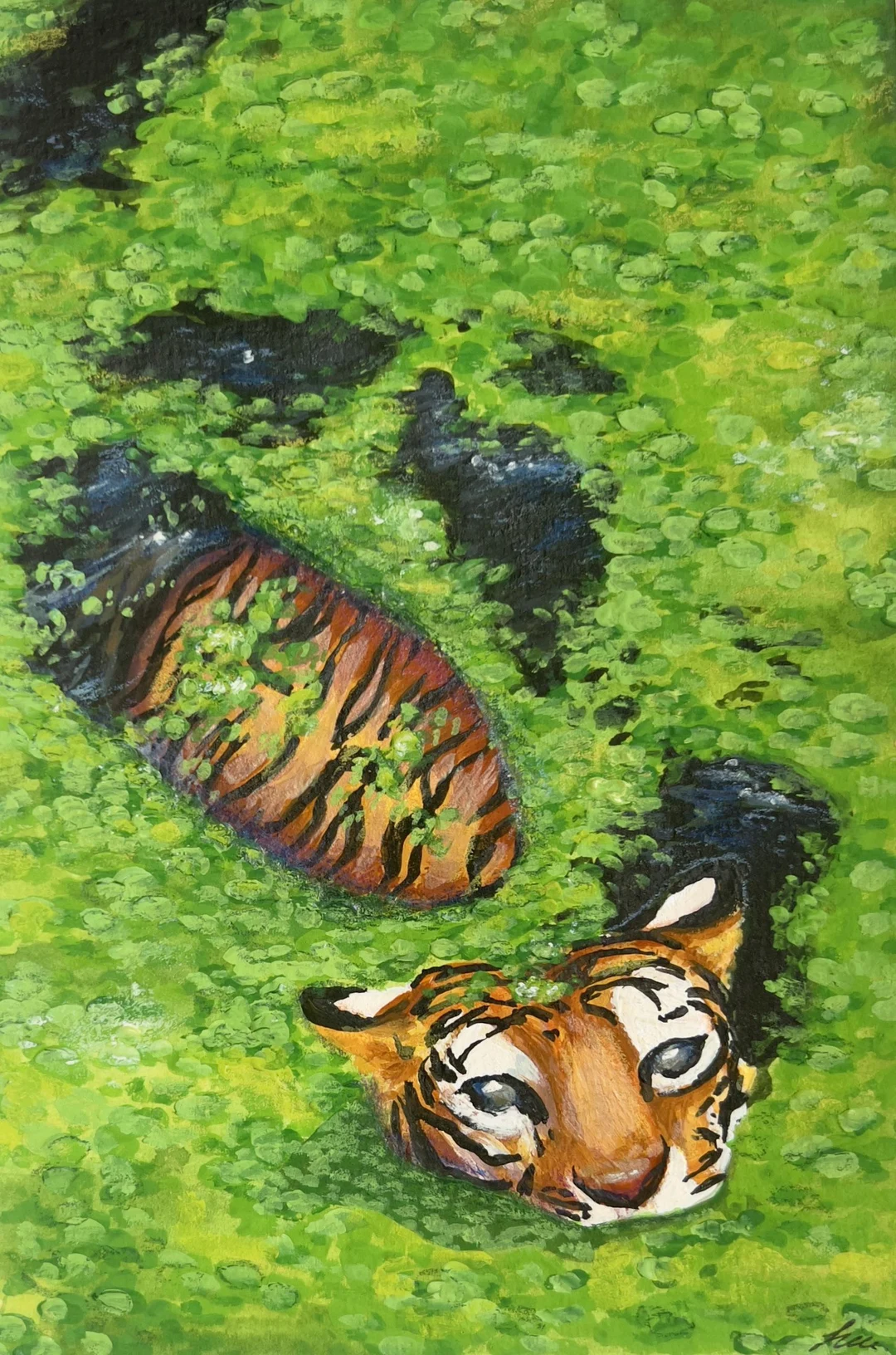 Tigerbath, SIA (me), Gouache, 2023 | Scrolller