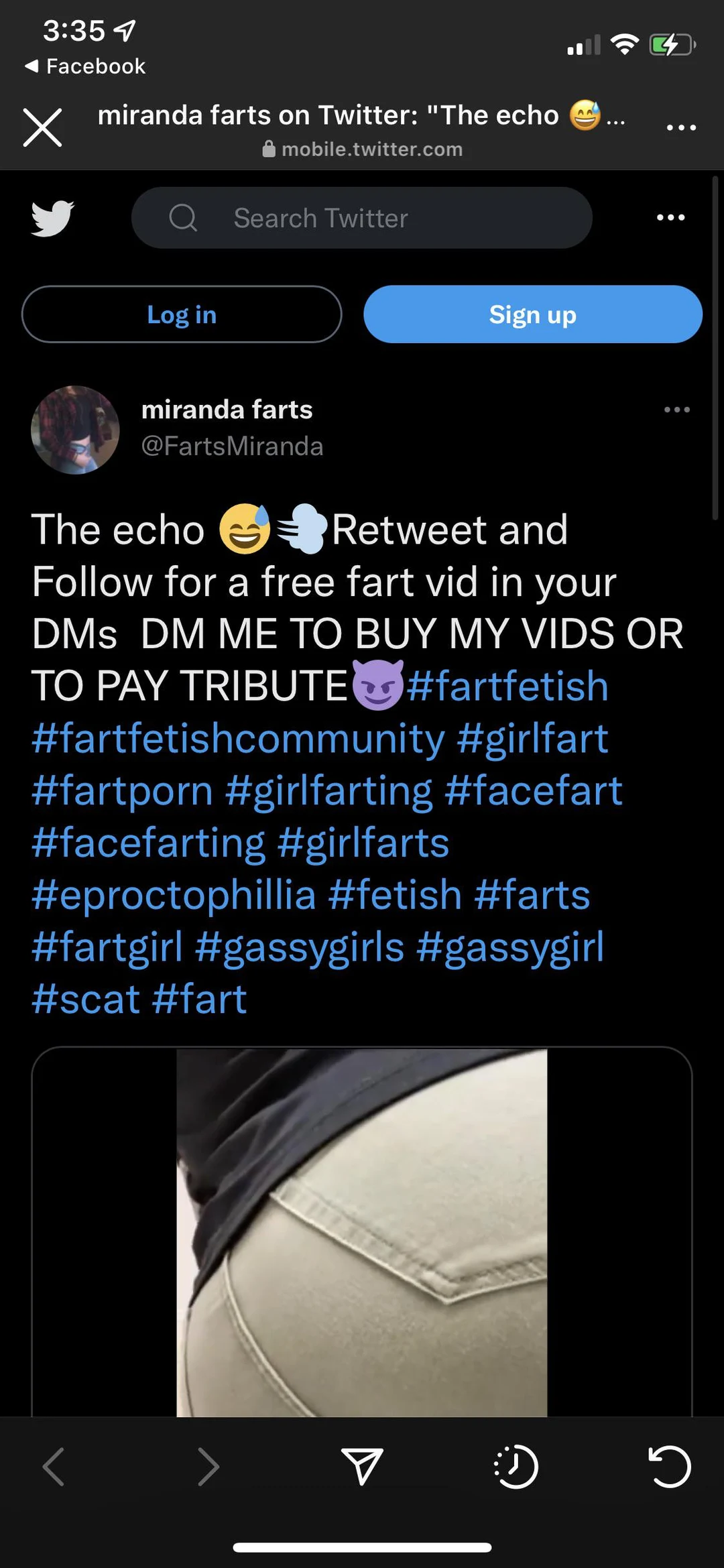 Just a heads up @FartsMiranda on twitter is selling my free content - don’t fall for it! | Scrolller
