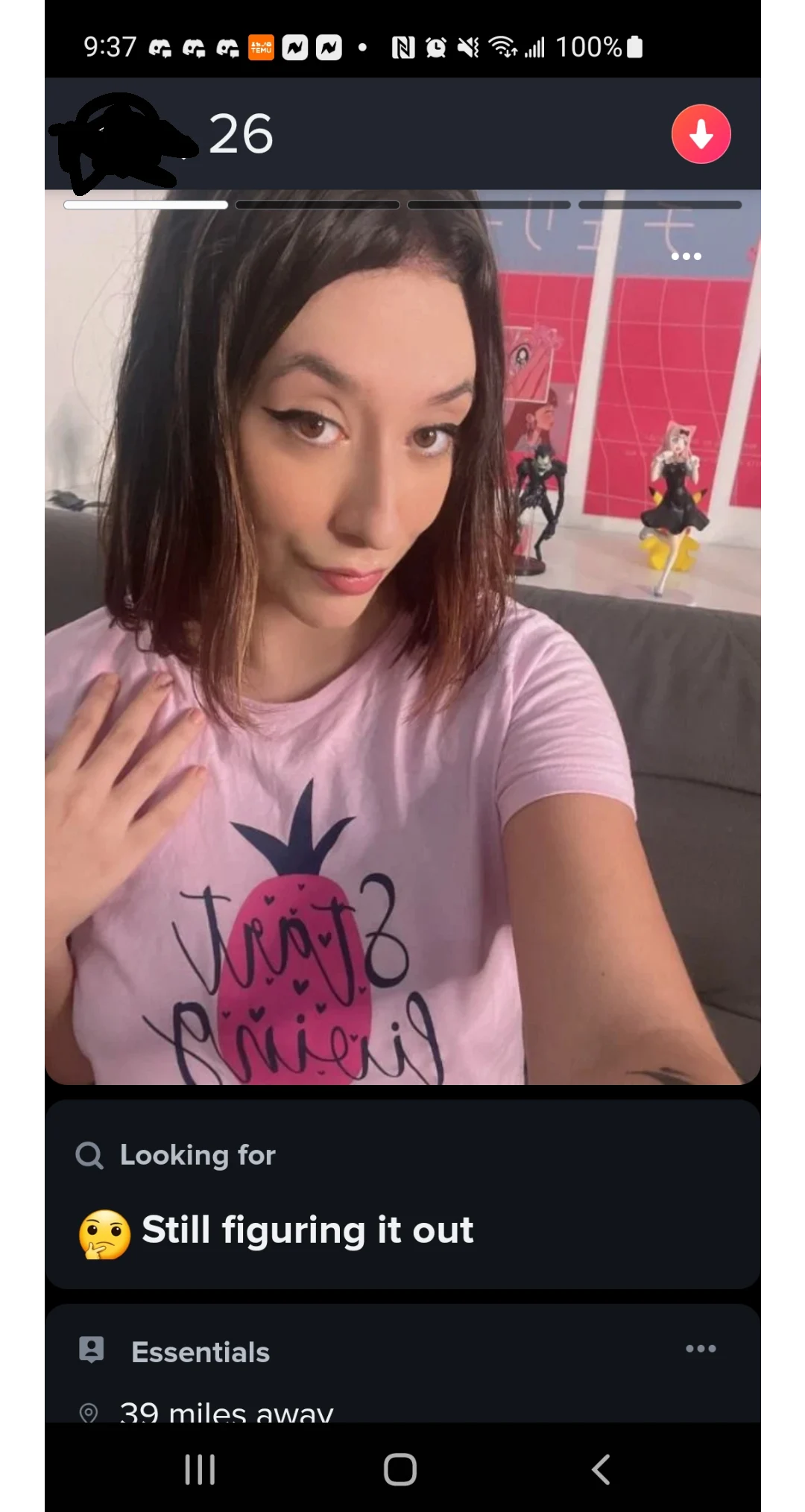 Can someone please tell me what those figures are on the shelf behind her? Thanks | Scrolller