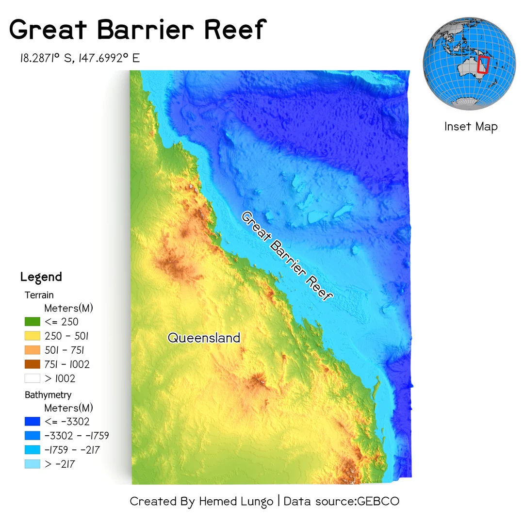 Great Barrier Reef Map | Scrolller
