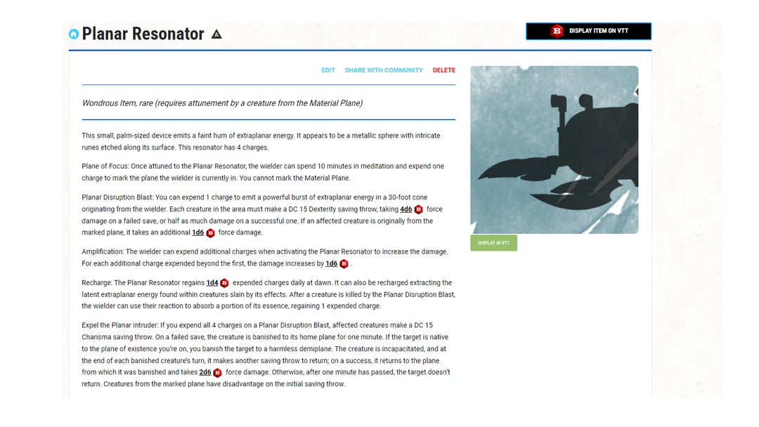 Planar Resonator - the solution to your extradimensional problems | Scrolller