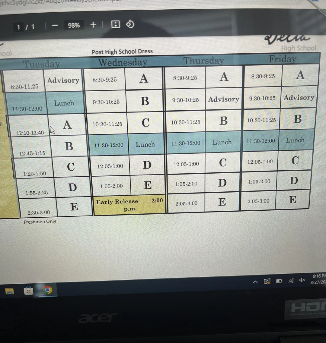 Did you guys get schedules like this for this year too? | Scrolller