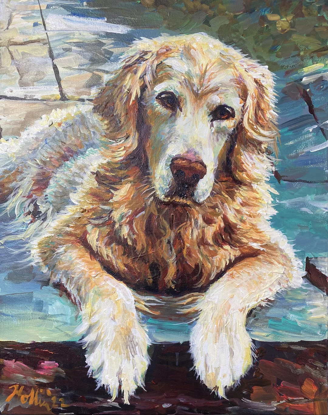 Luke, me, acrylic on canvas, 2022 | Scrolller