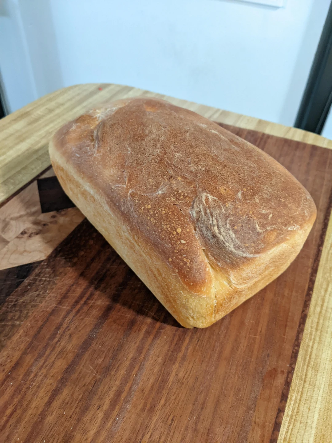 Second attempt at making bread, and made a loaf of white bread. Came out better than expected ...