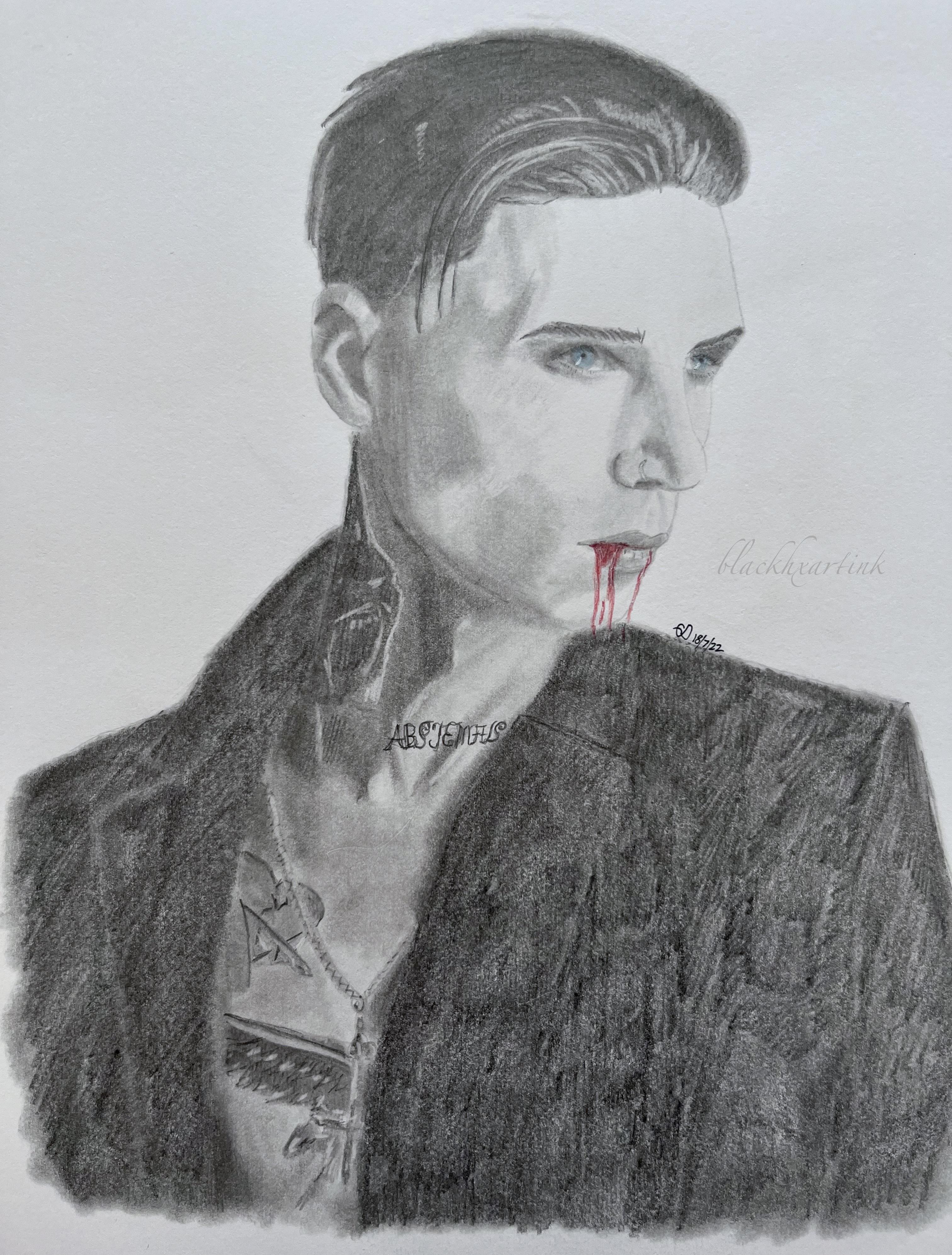 Andy Biersack, Artist is Me, Pencil on Paper, 2022 | Scrolller