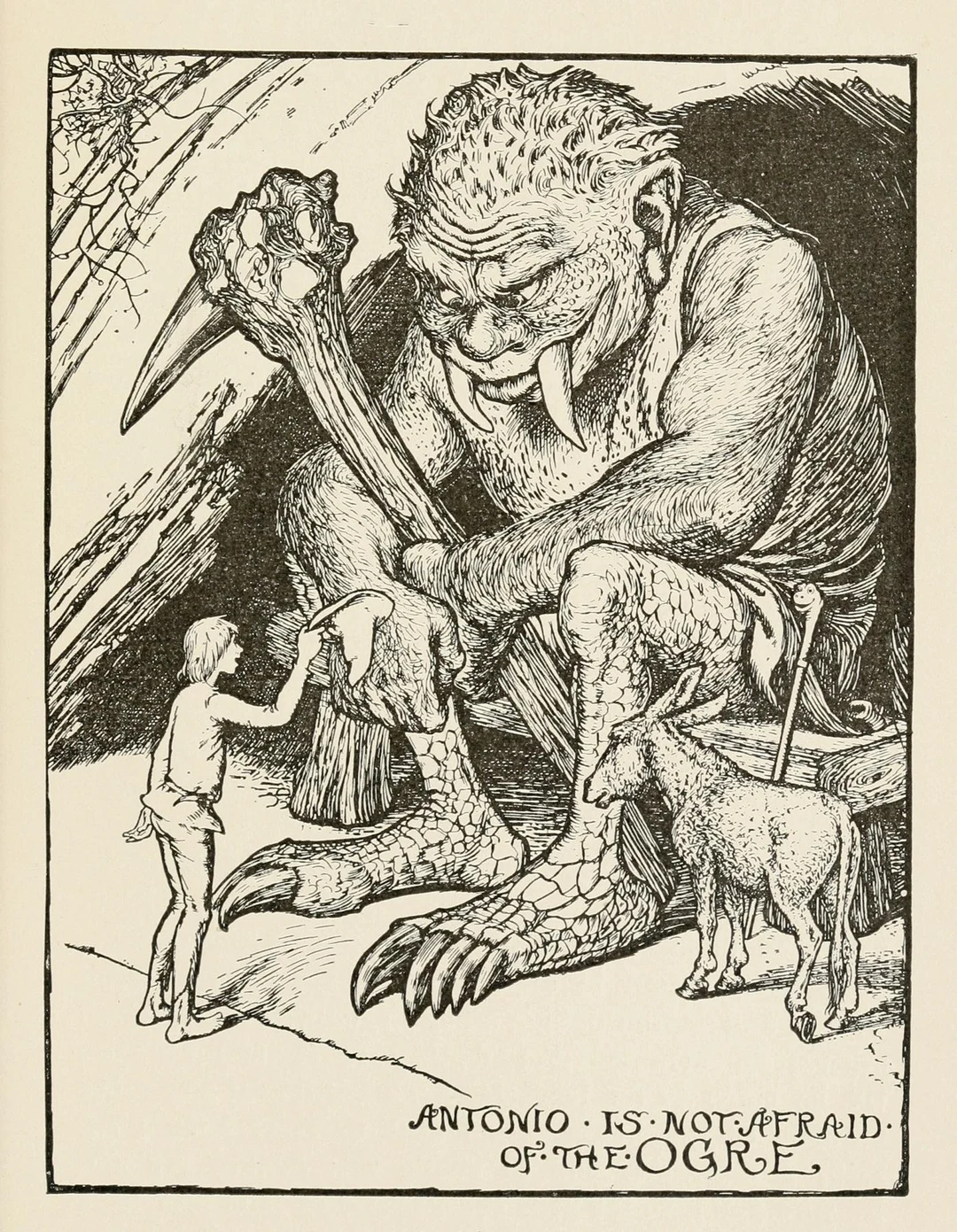 Antonio is not afraid of the Ogre (1905) by Henry Justice Ford | Scrolller