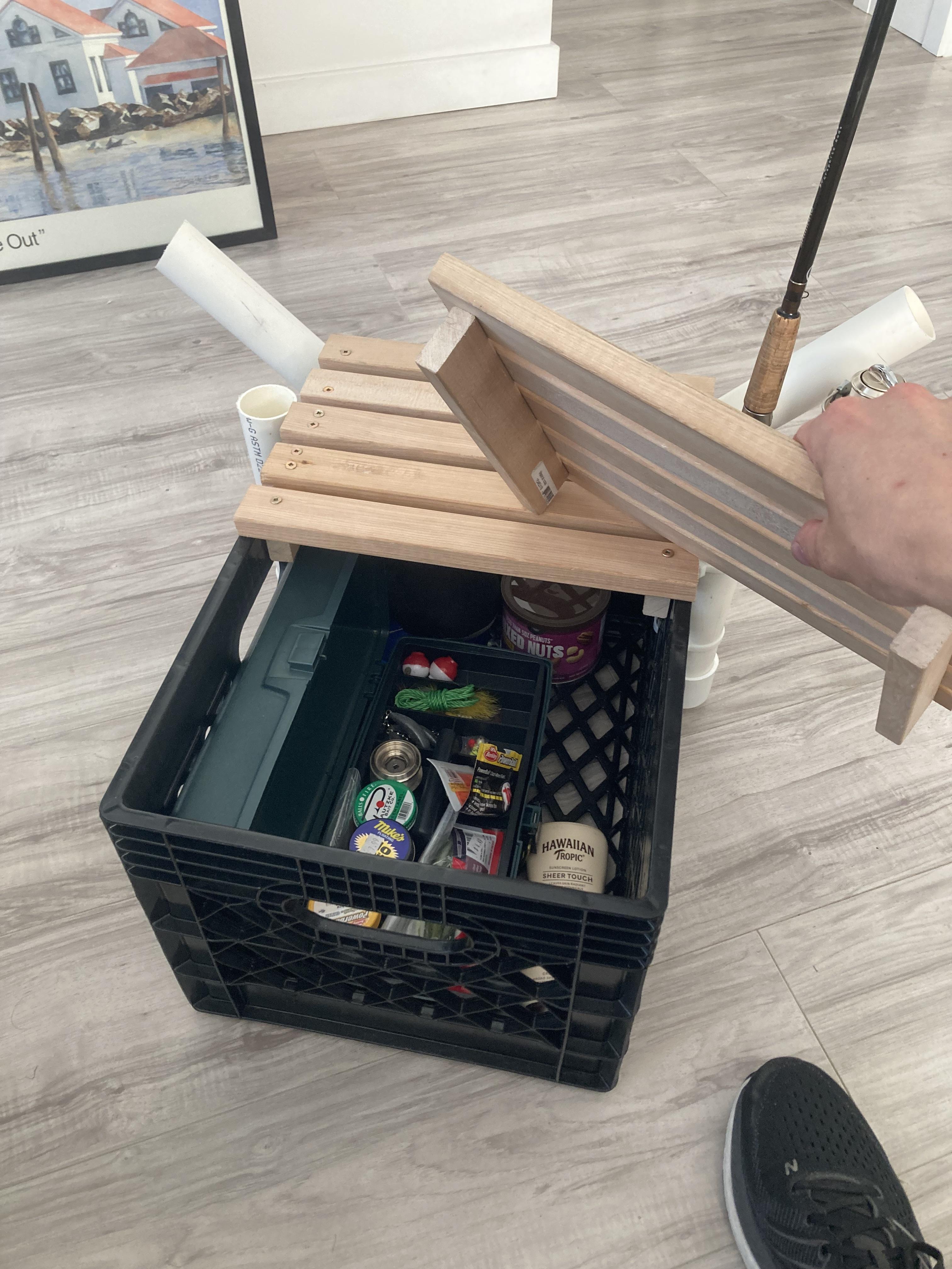 My complete hack-job of a paddle board seat/fishing crate: | Scrolller