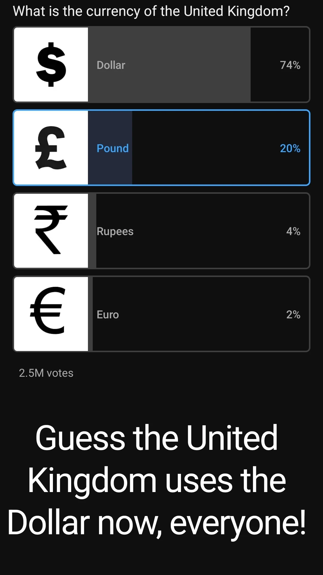 Guess the United Kingdom uses the Dollar now, everyone! | Scrolller