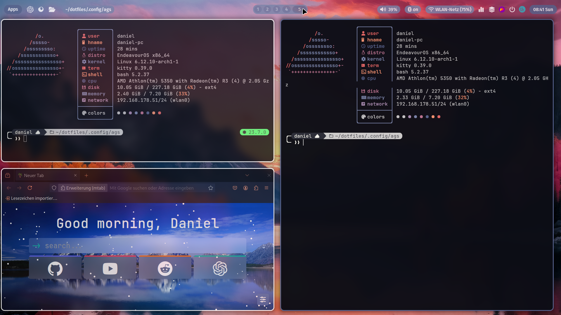 [Hyprland] my first rice | Scrolller
