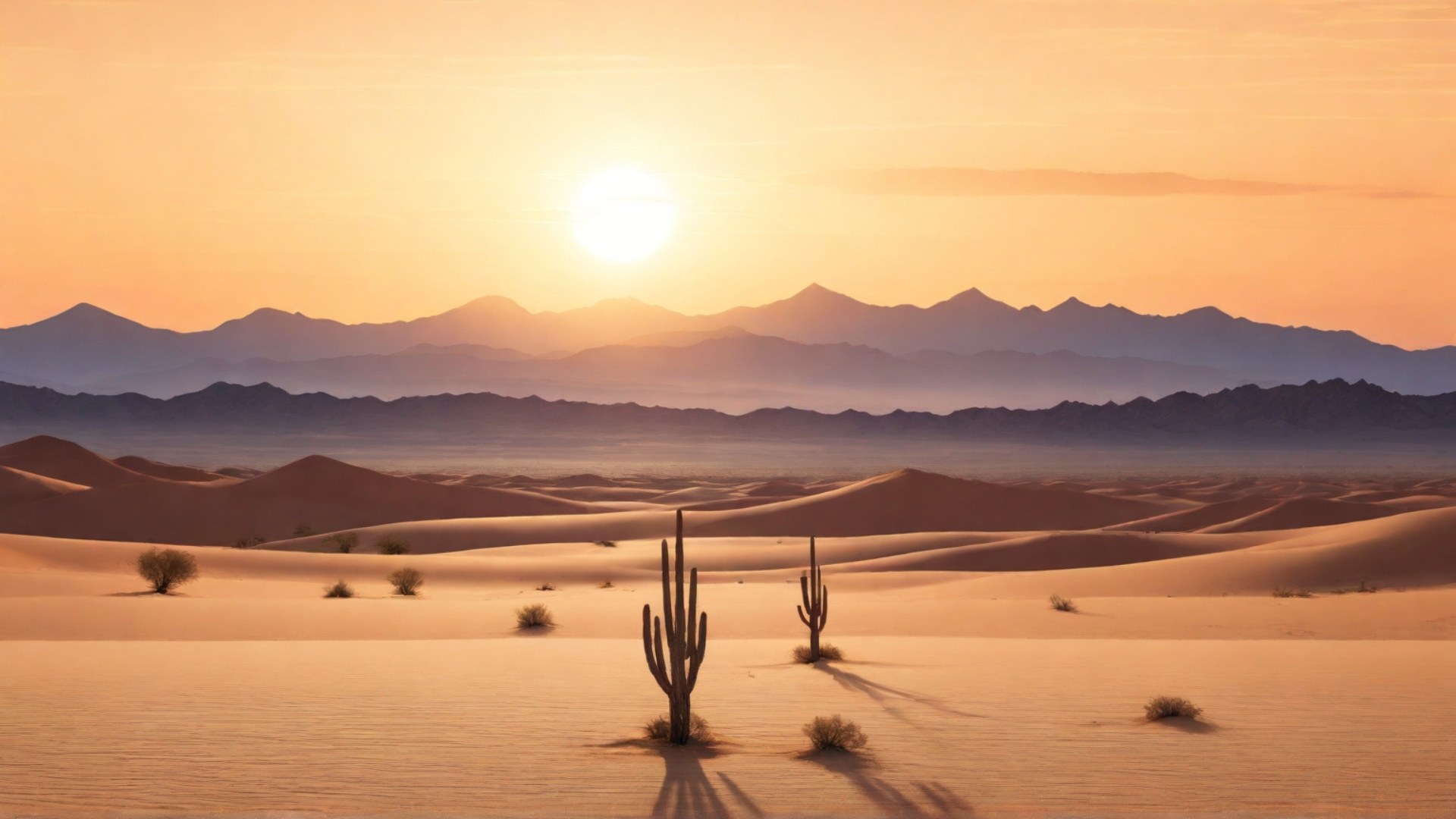 Desert Landscape at Dusk [1920X1080] | Scrolller
