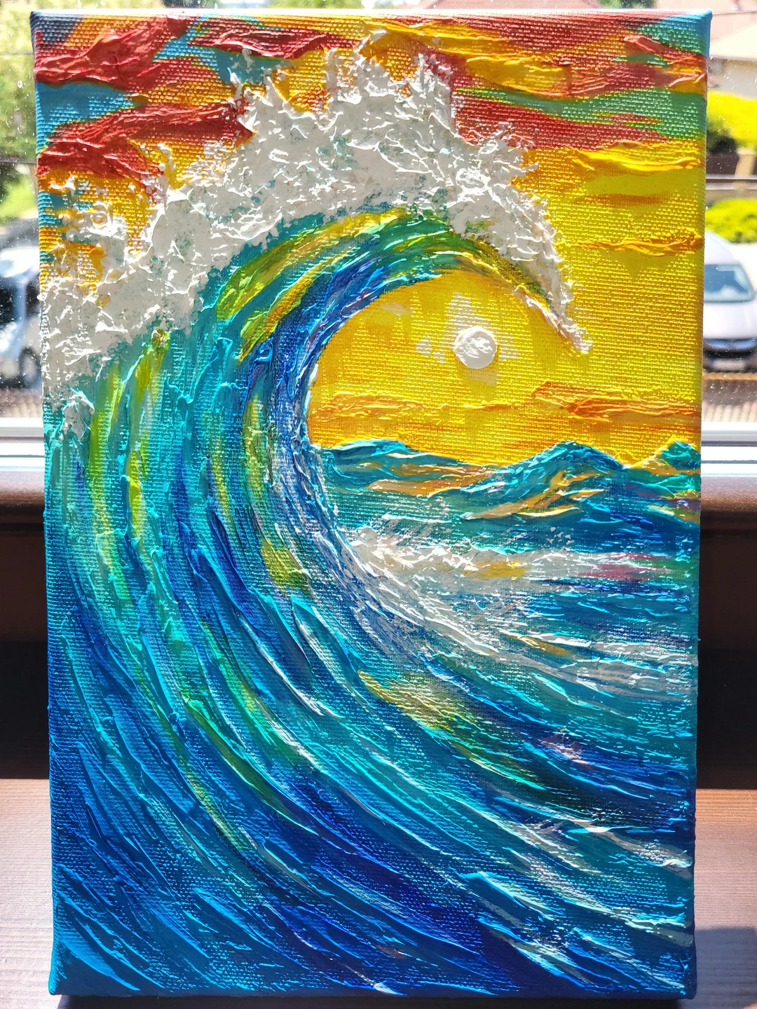 Sunset Embrace, by me, acrylic on A4 canvas, 2023 | Scrolller