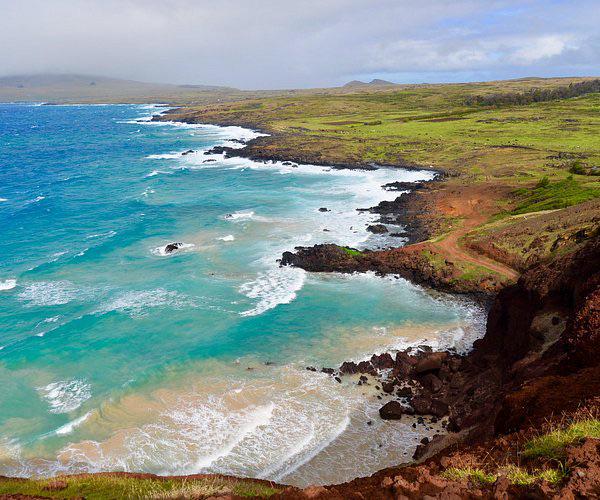 Beautiful lava rock coast in Easter island | Scrolller