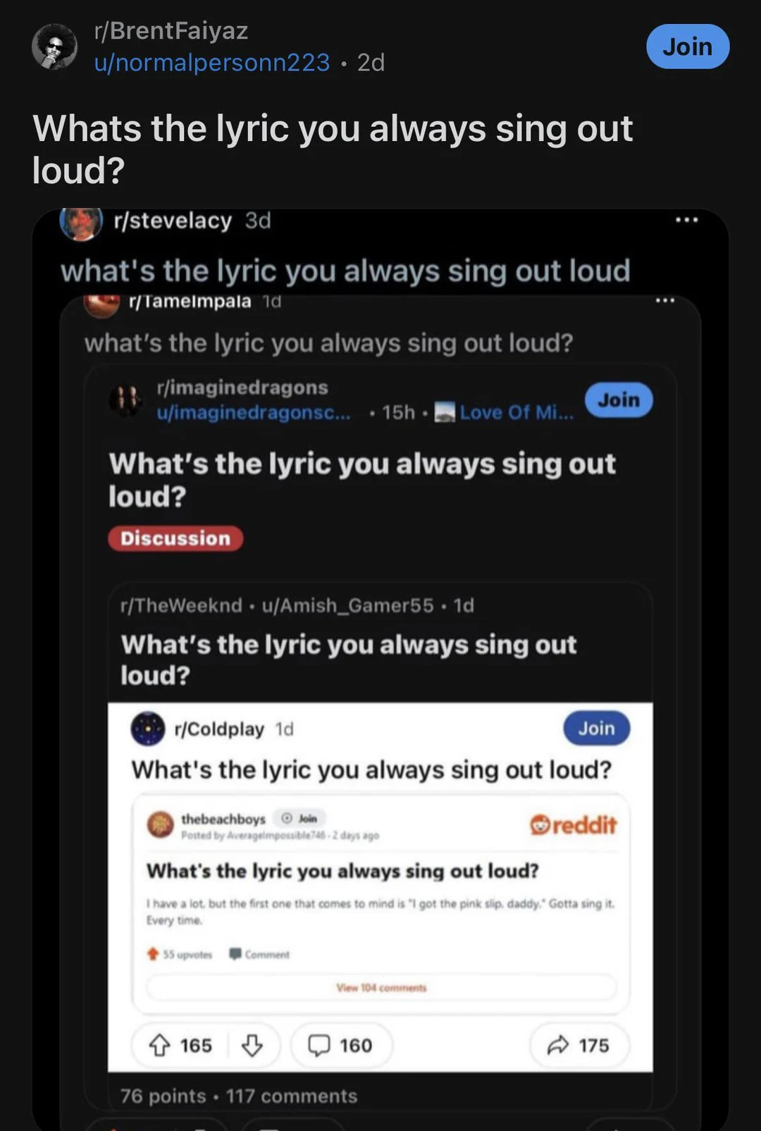 What’s the lyric you always sing out loud? | Scrolller
