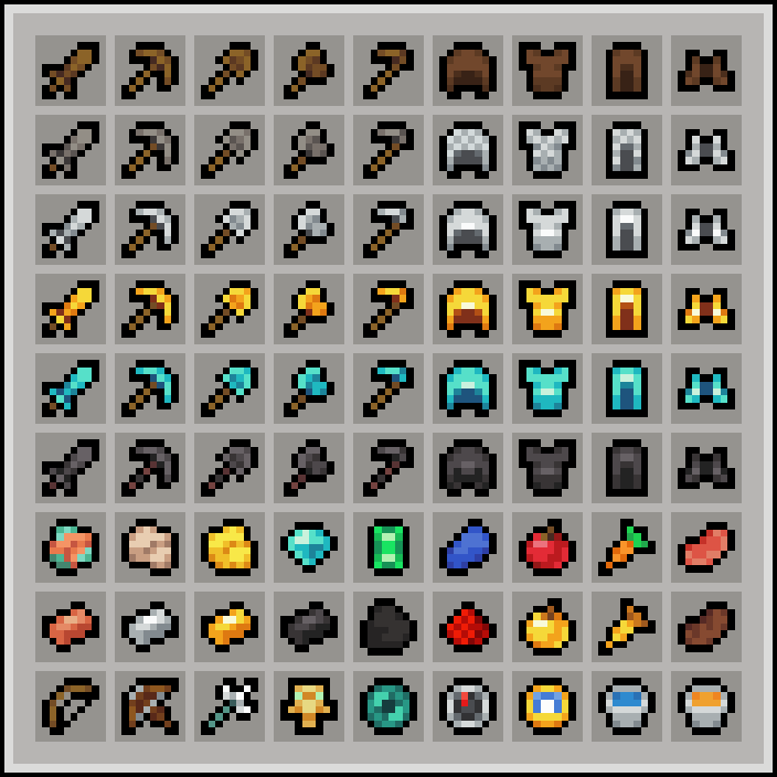 Some of the items in my 8x8 texture pack :) | Scrolller