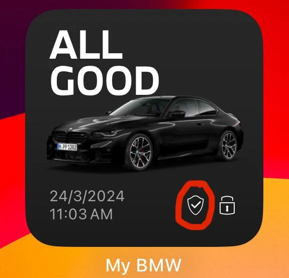 What does this icon mean on the BMW widget? | Scrolller