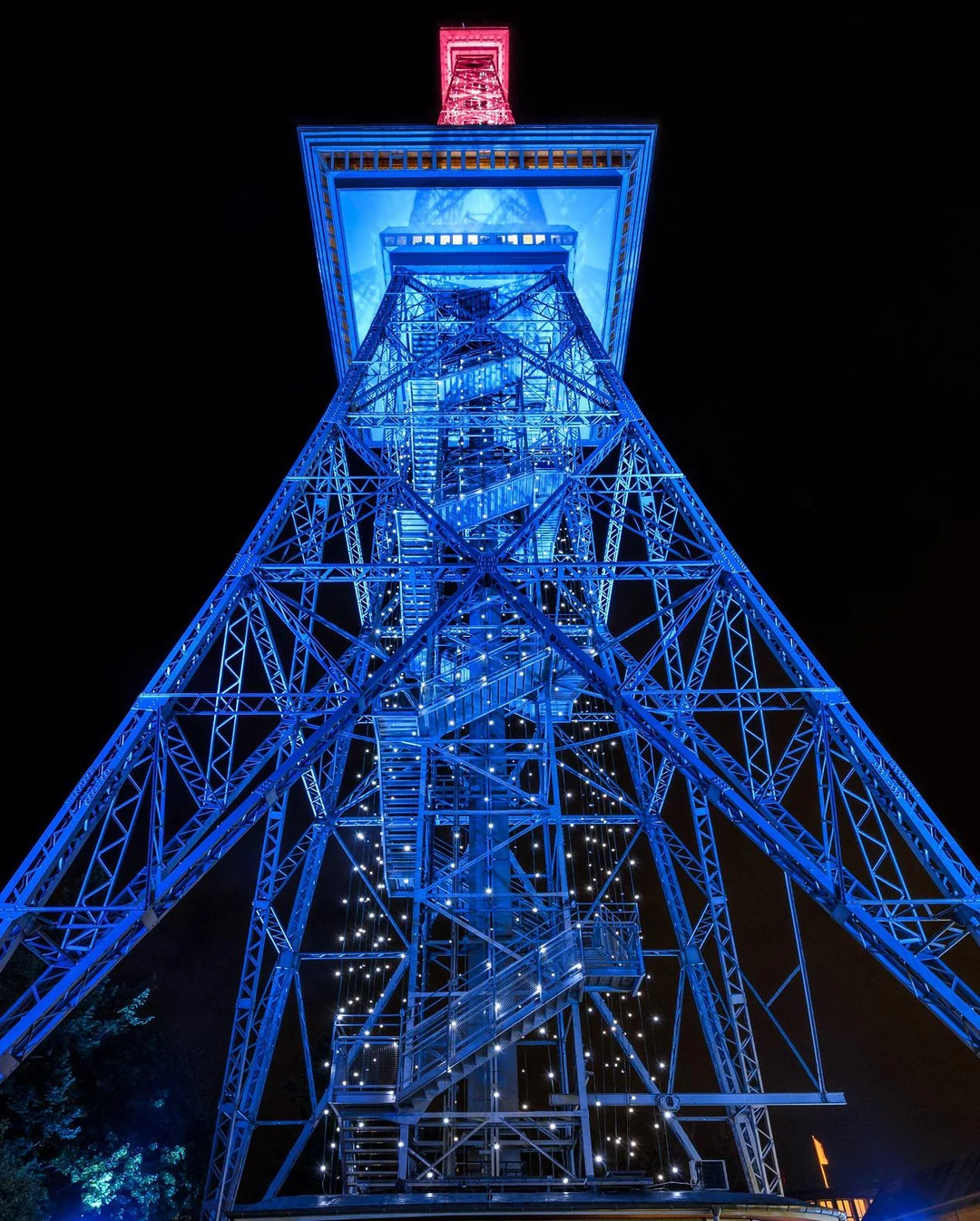 Radio Tower in Berlin at Night. build in 1926 and near 150 meters tall. | Scrolller