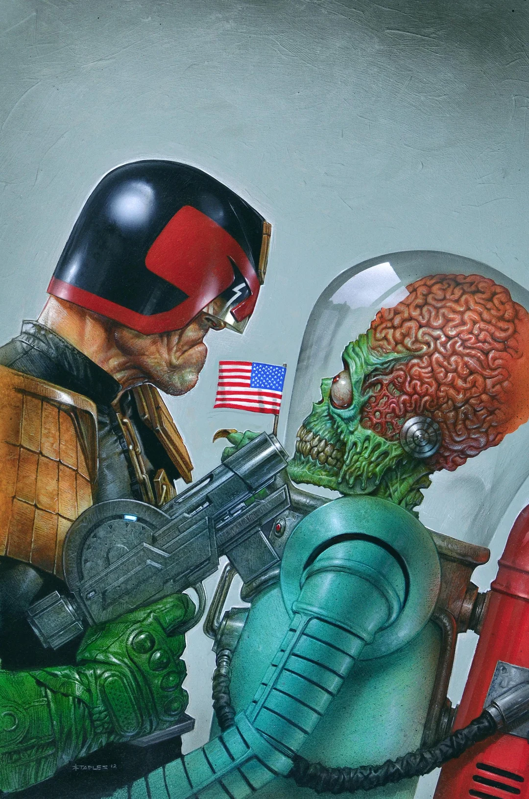 Dredd vs Mars Attacks cover by artist Greg Staples | Scrolller