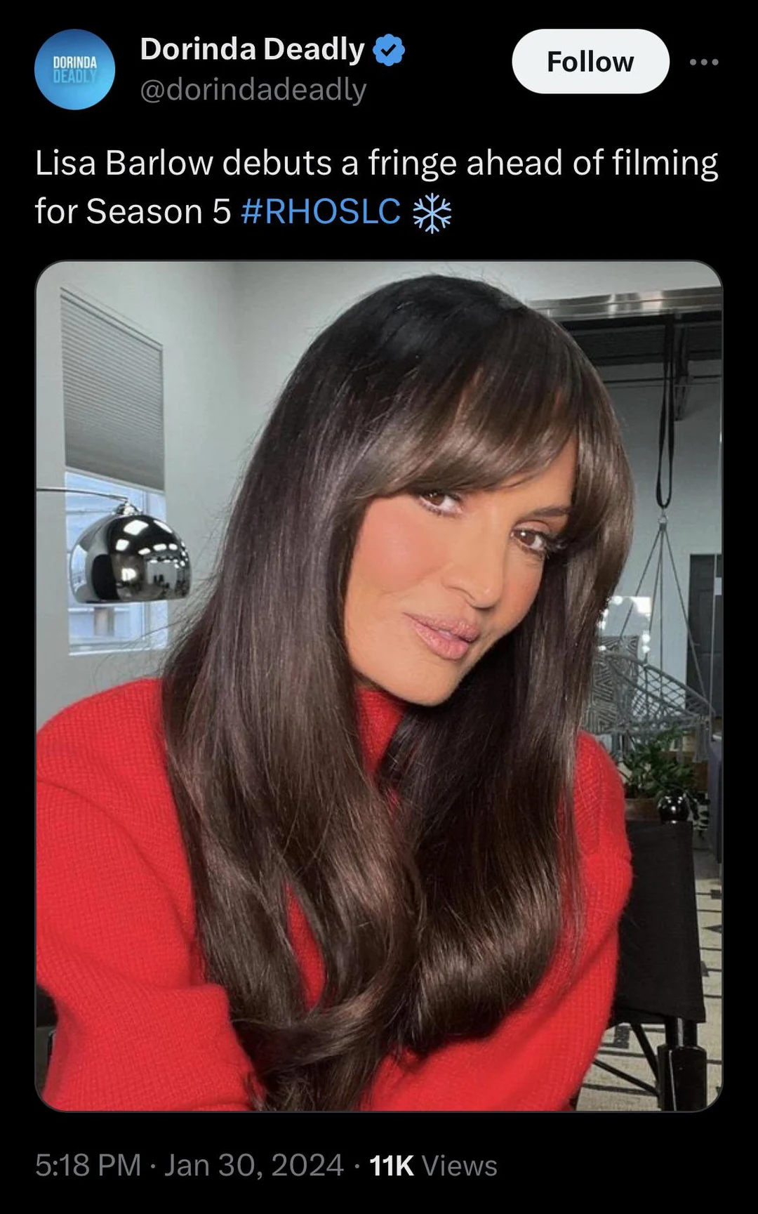 Lisa Barlow’s bangs | Scrolller