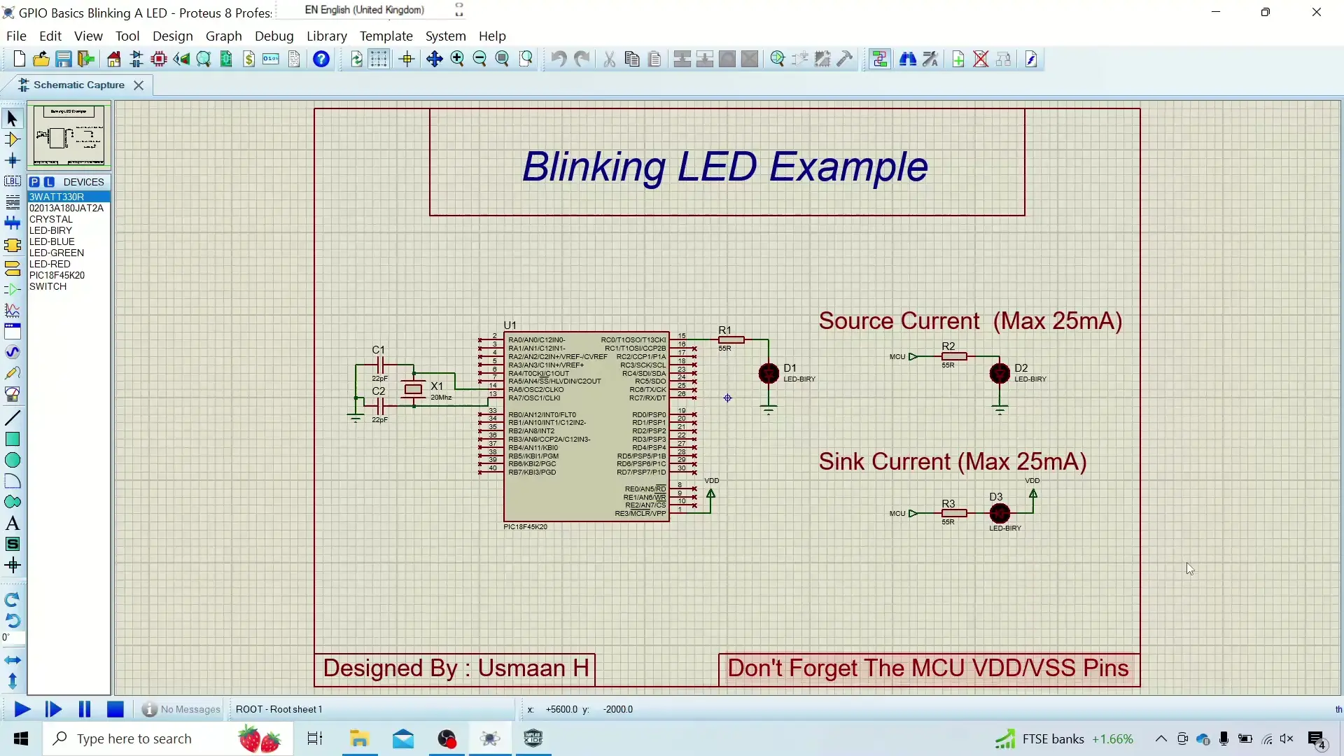 Blinking LED - PIC18F45K20 - XC8 | Scrolller