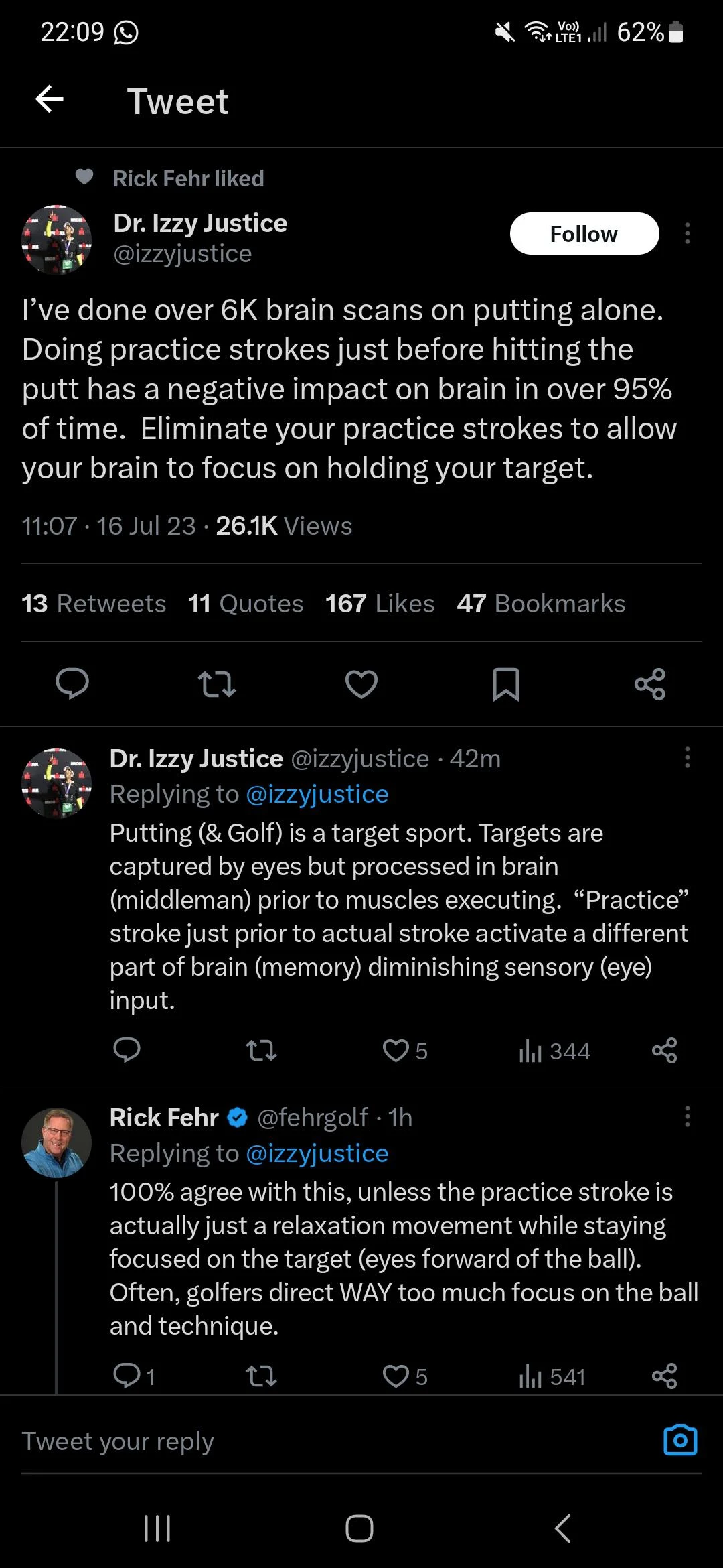 Putting.. practice strokes vs none... | Scrolller