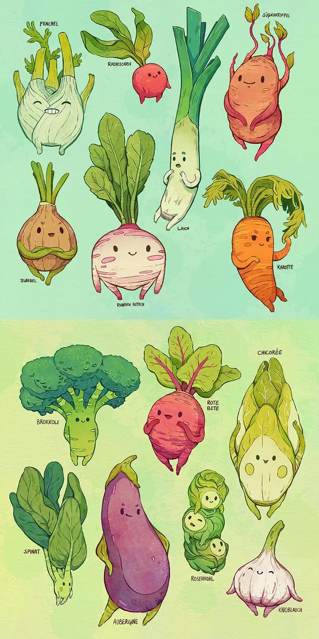 Happy Vegetables by Johanna Puhl | Scrolller