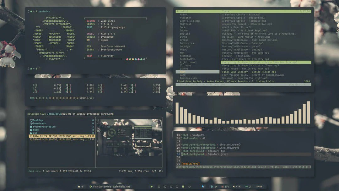 [BSPWM] Everforest | Scrolller