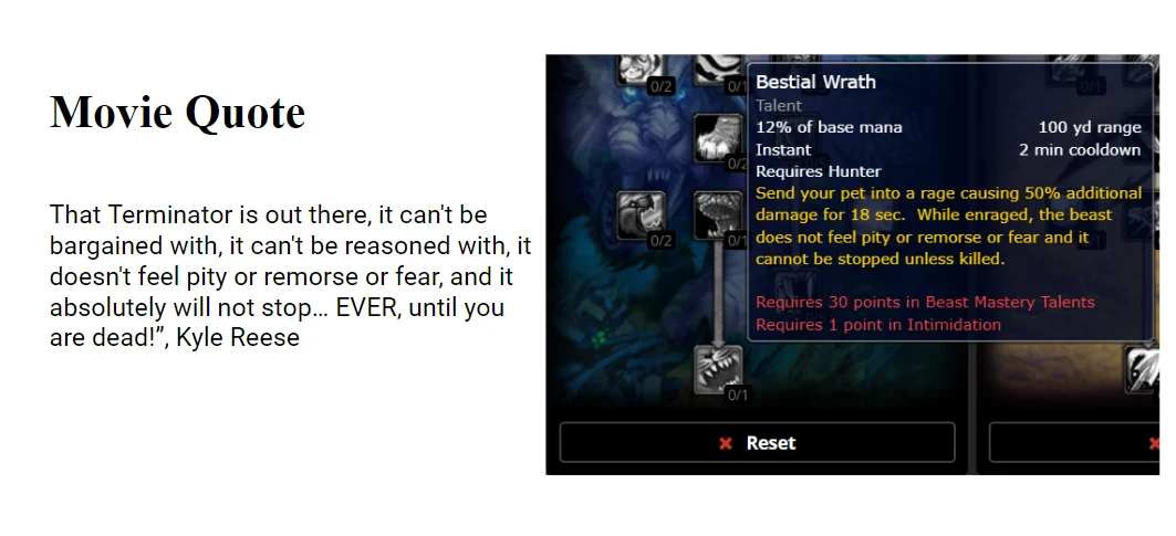 Is the old Bestial Wrath description a Terminator reference? | Scrolller