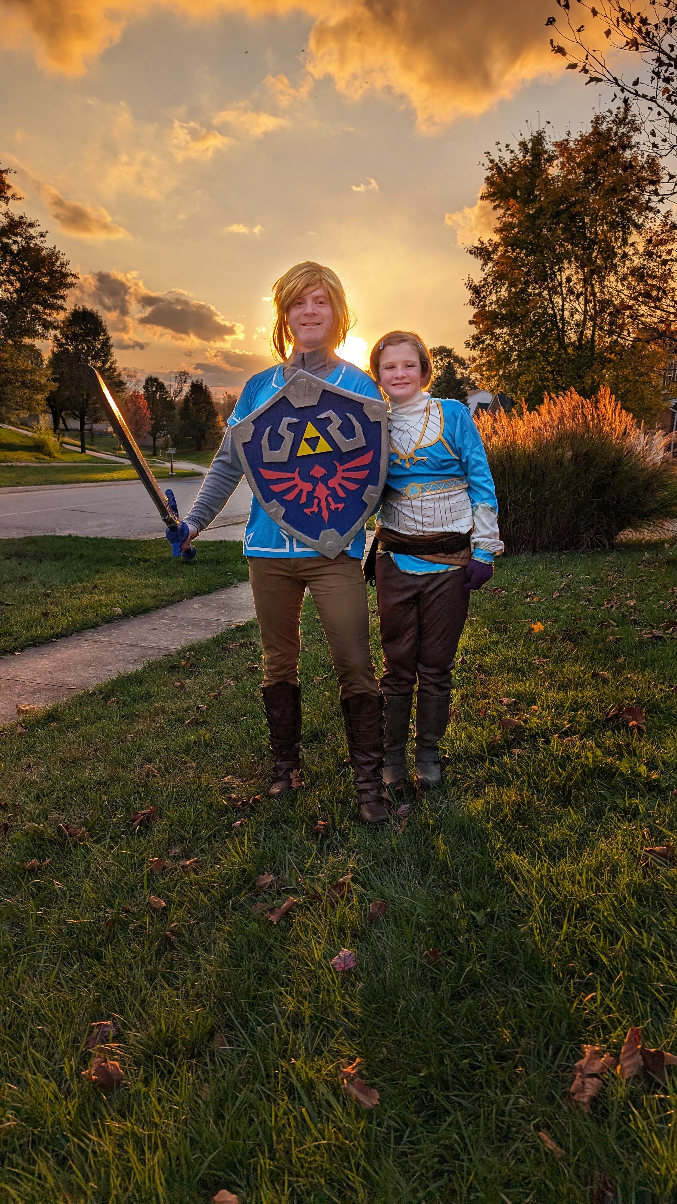 Zelda and her Sworn Protector! I made the shield and sword out of solid wood on my CNC. | Scrolller