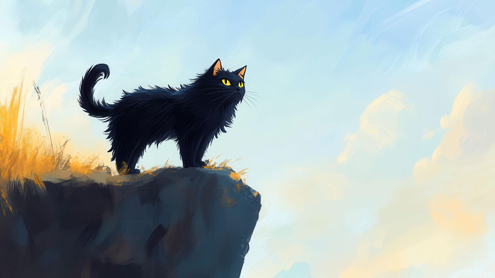 Black Cat On Edge [1920x1080] | Scrolller