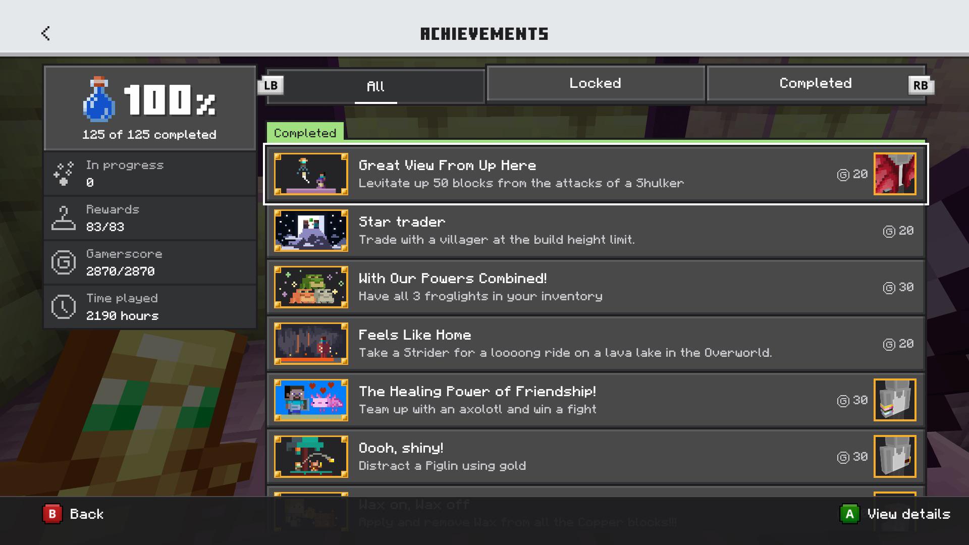 I’ve finally completed every Bedrock achievement! | Scrolller