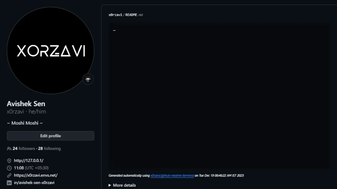 Discover more like Unixporn: [OC] github-readme-terminal: Elevate your GitHub Profile ReadMe ...