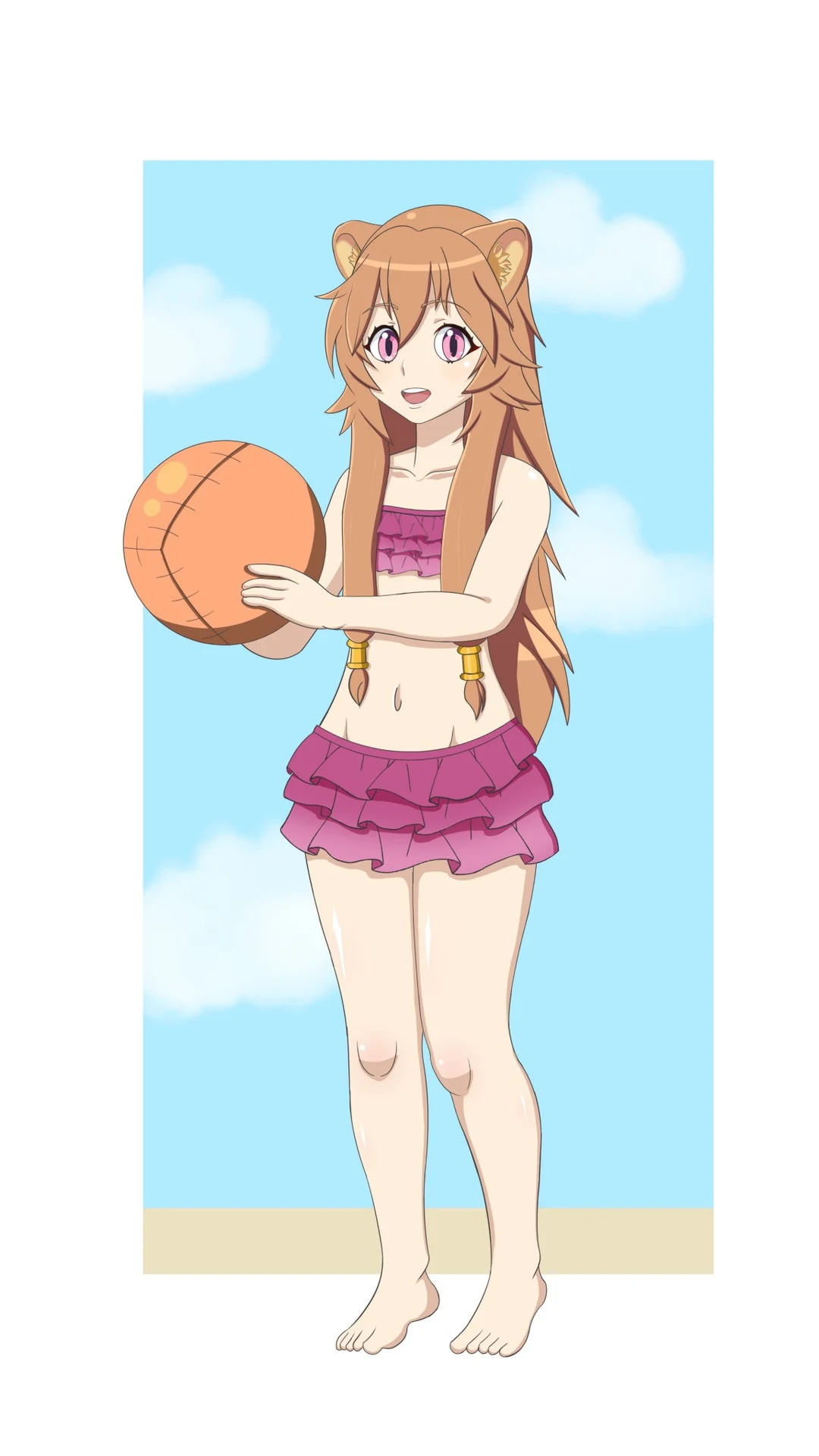 Raphtalia playing beach volleyball (By 015_shake) | Scrolller