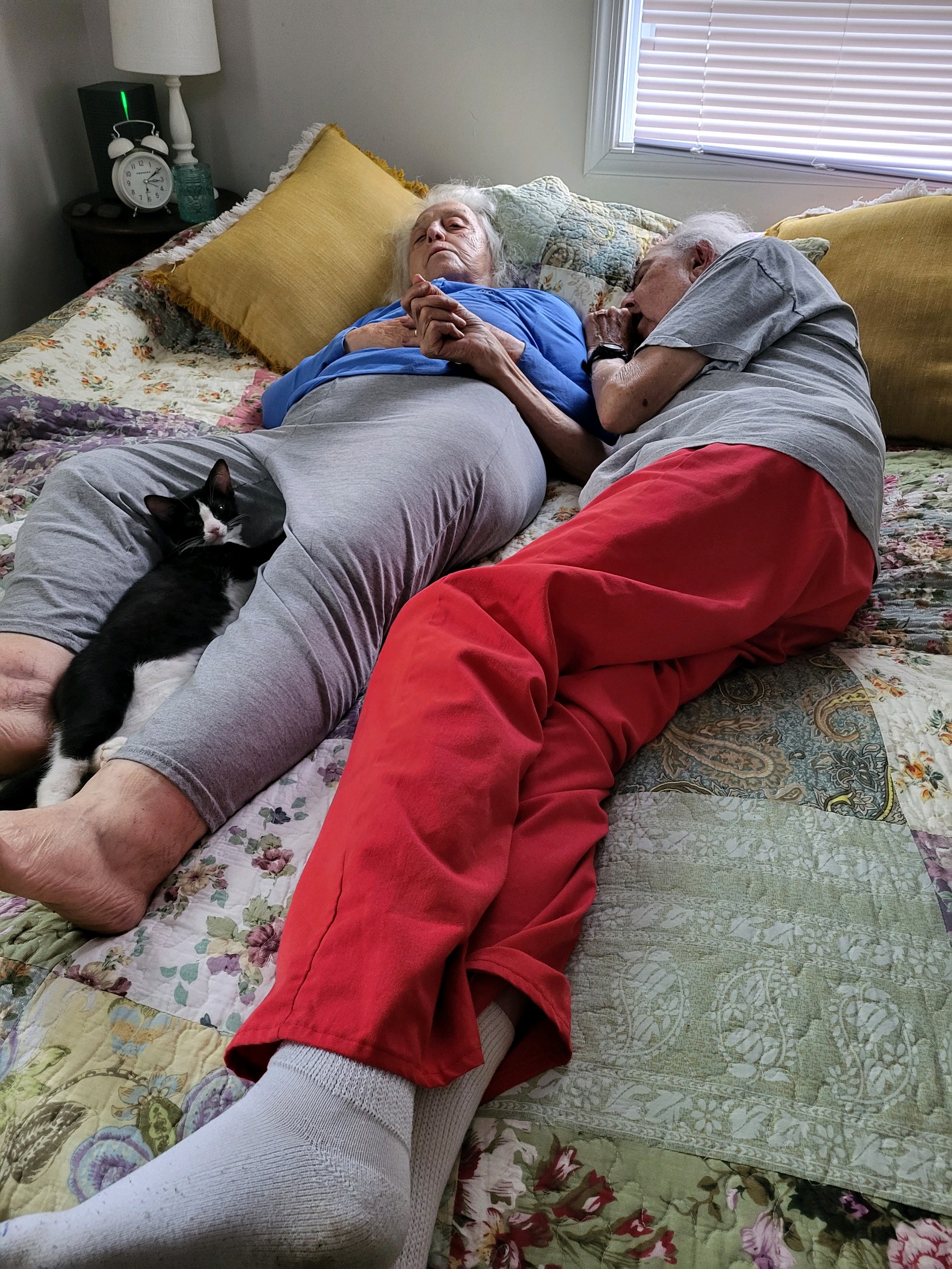 Pixie is cuddling with Grandma and Grandpa... | Scrolller